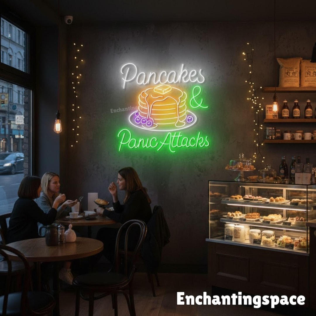 Pancake Neon Sign, LED Wall Light for Brunch Spot, Cafe or Kitchen ...