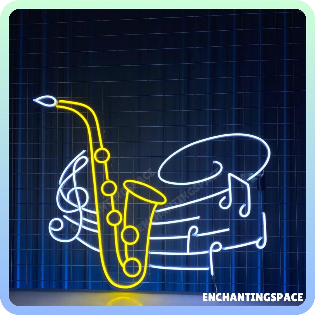 Saxophone Neon Sign, Music Instrument Led Sign Wall Art, Custom ...