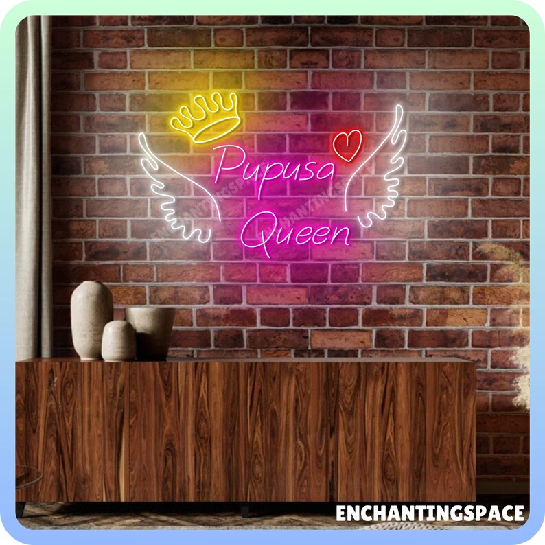 Pupusa Queen Neon Sign, Pupusas Queen Neon Light for Restaurant Wall ...