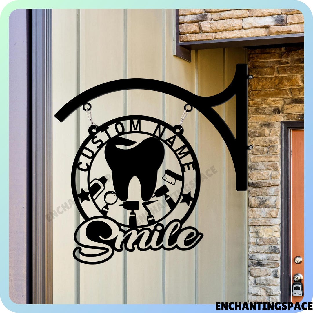 Customize Hanging Dental Metal Sign, Dentist Outdoor Hanging Sign ...
