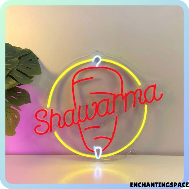 Shawarma Neon Sign Wall Art, Shawarma Led Sign for Fast Food Store ...