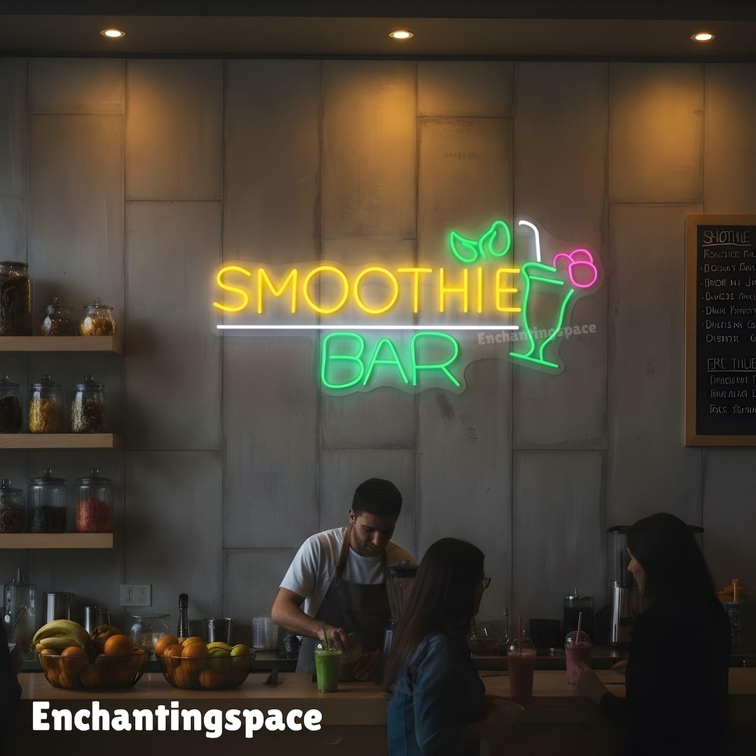 Smoothie Neon LED Sign, Colorful Fruit Drink Wall Decor for Juice Bar ...