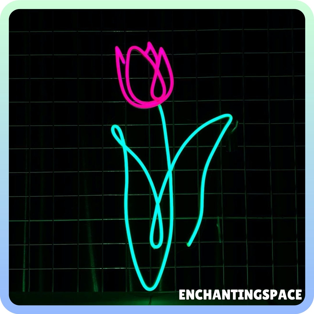 Tulip Flower Neon Sign, Tulip Led Sign, Custom Neon Sign, Flower Store ...