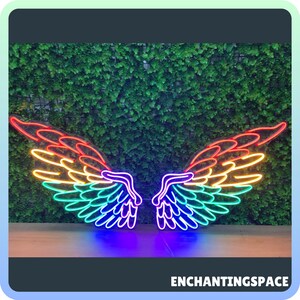 Wings Neon Sign, Angel Wings Led Sign, Custom Neon Sign, Wedding Wall ...