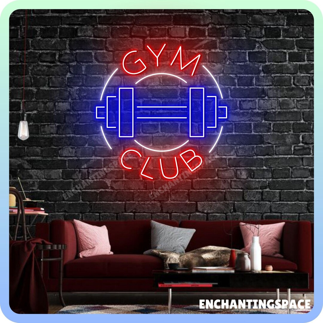 Gym Club Neon Sign, Open Sign for Gym Club Decor, Fitness Led Light ...