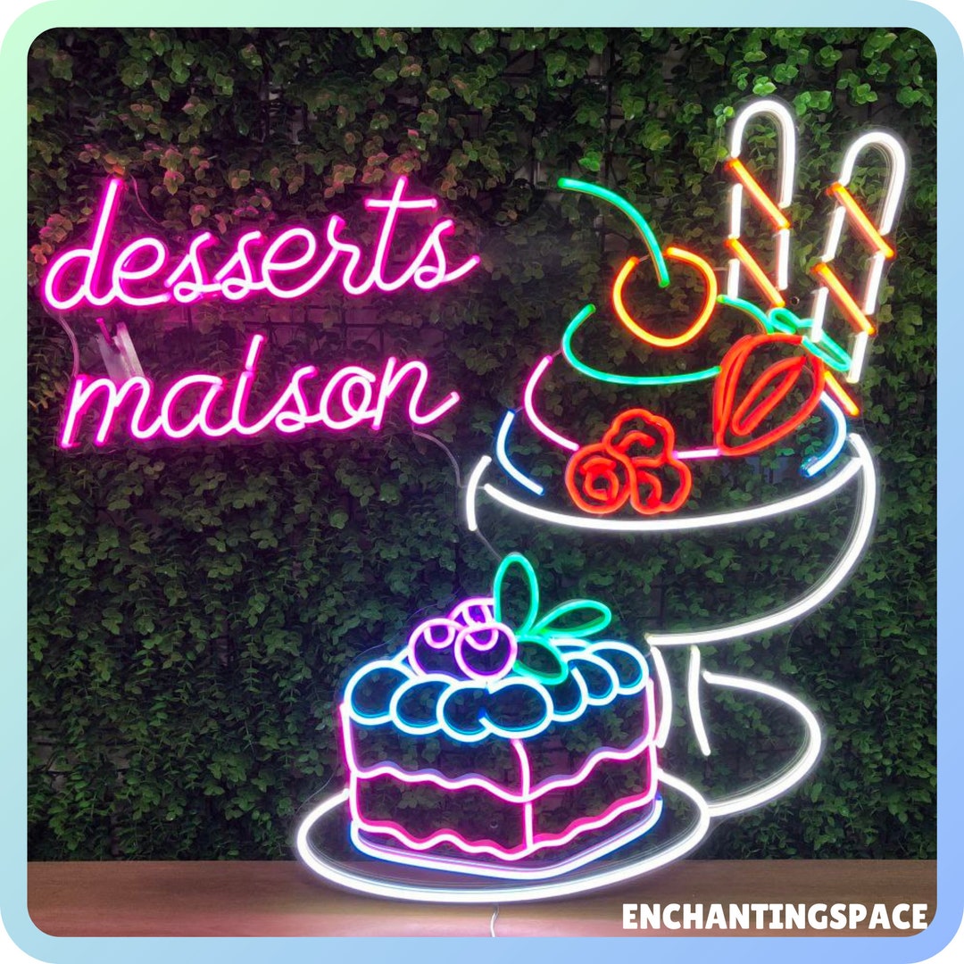 Dessert Neon Sign, Ice Cream Led Sign, Custom Neon Sign, Cake Store ...