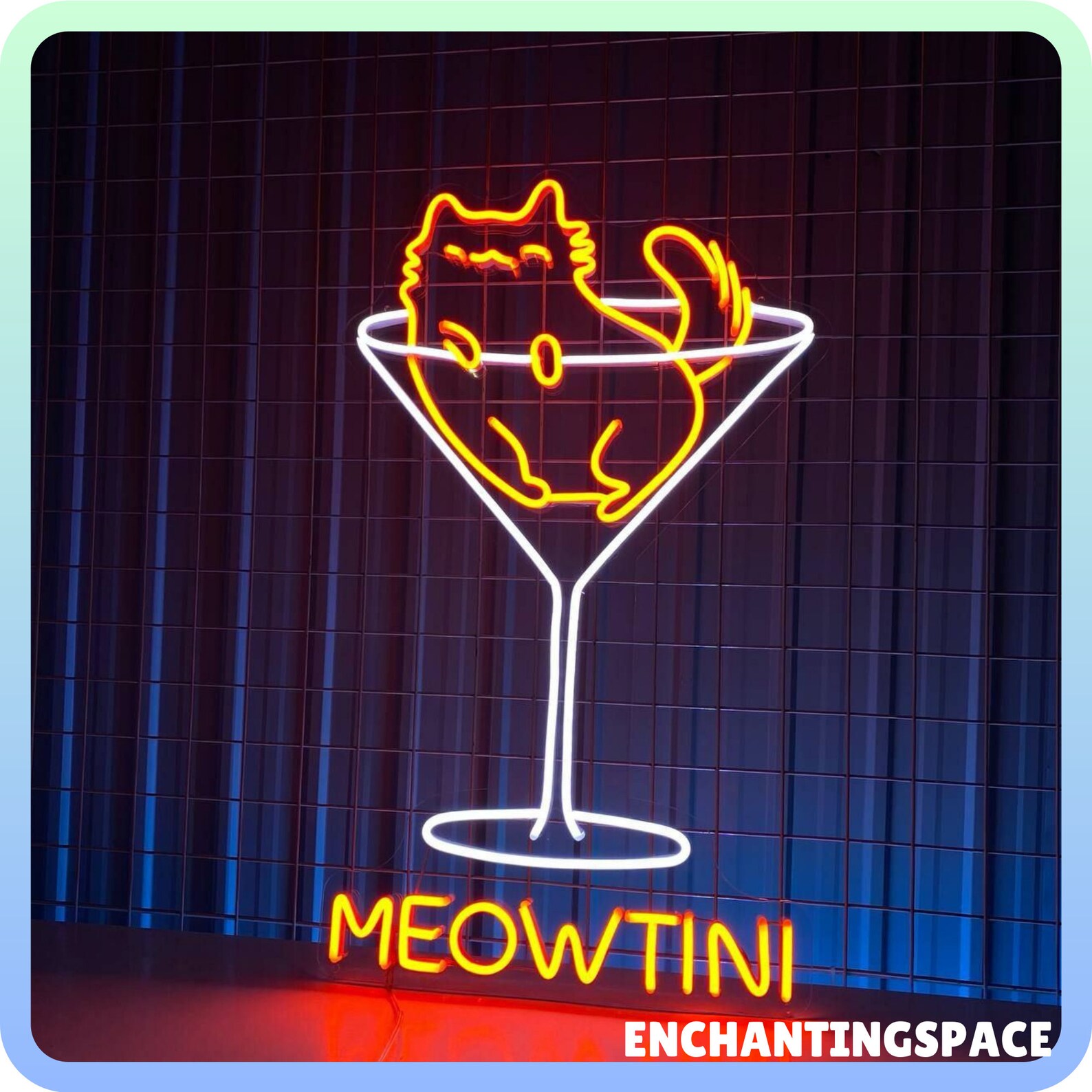 Meowtini Neon Sign, Cocktail Led Sign, Custom Neon Sign, Bar Pub Neon ...