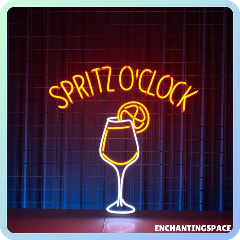 Spritz O'clock Neon Sign, Bar Pub Neon Sign, Custom Neon Sign, Spritz ...