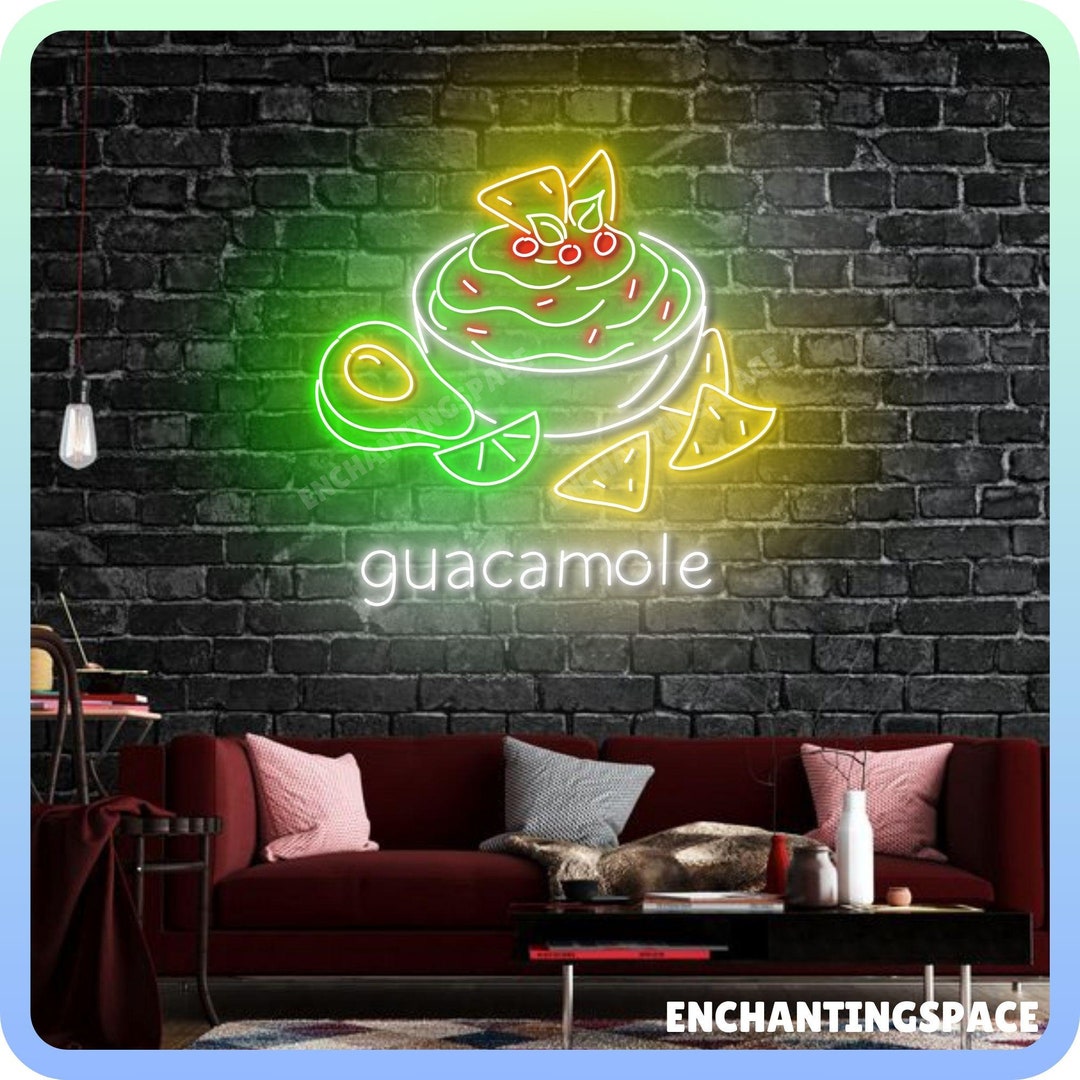 Mexican Guacamole Neon Sign, Guacamole Led Sign, Guacamole Store Light ...
