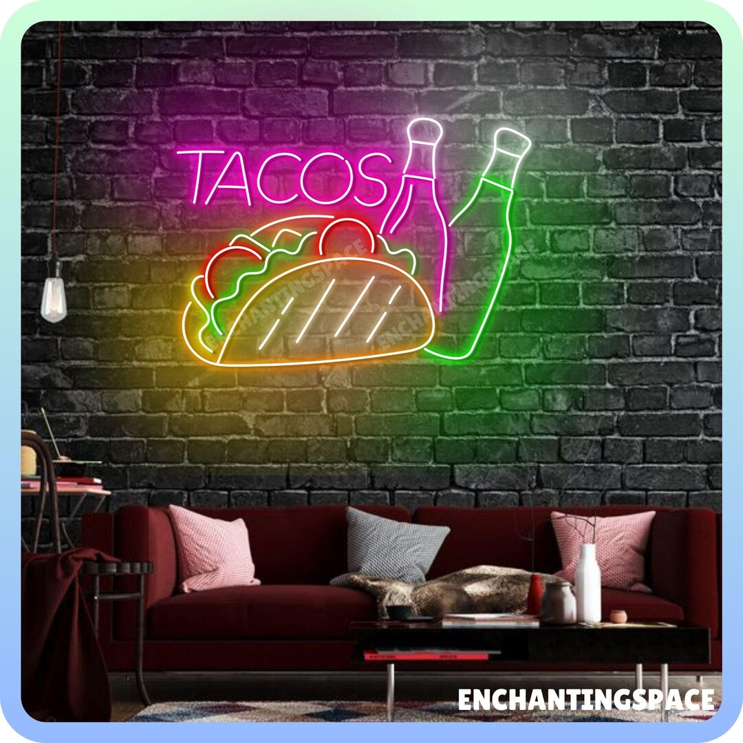 Mexican Tacos Neon Sign, Tacos Restaurant Led Sign Wall Decor, Tacos ...
