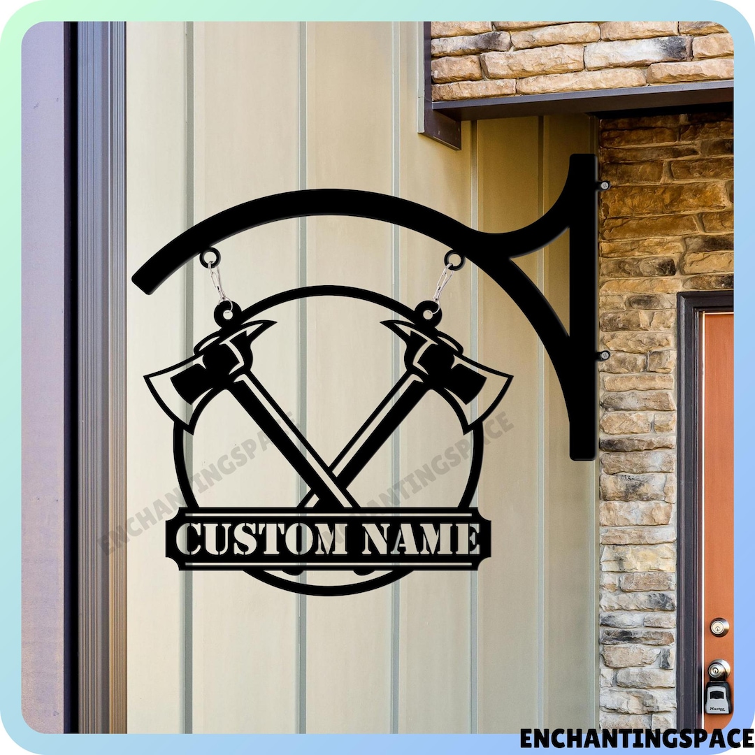Customize Axe Throwing Metal Hanging Sign, Axe Throwing Blade Sign ...