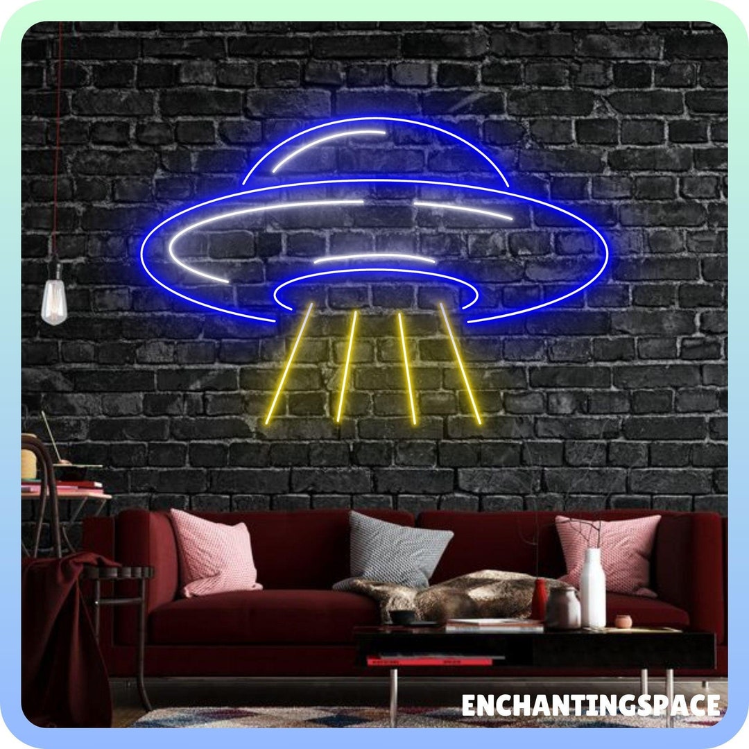 Spaceship Neon Sign, UFO Spaceship Led Light Wall Art, UFO Neon Sign ...