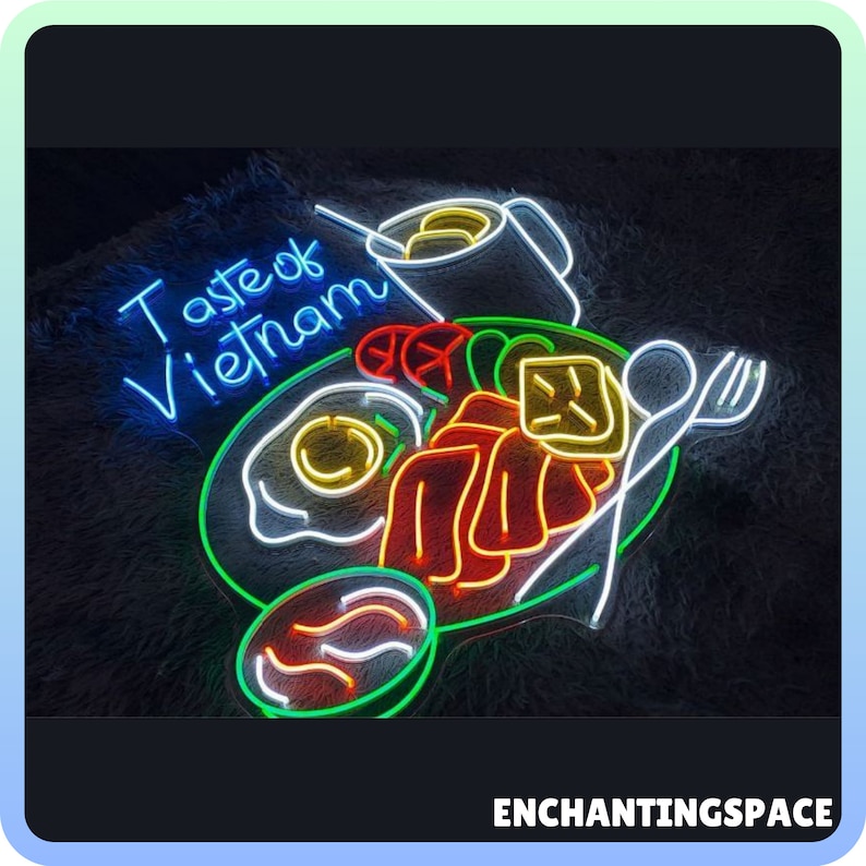 Taste of Vietnam Neon Sign, Vietnamese Broken Rice Led Light, Custom ...