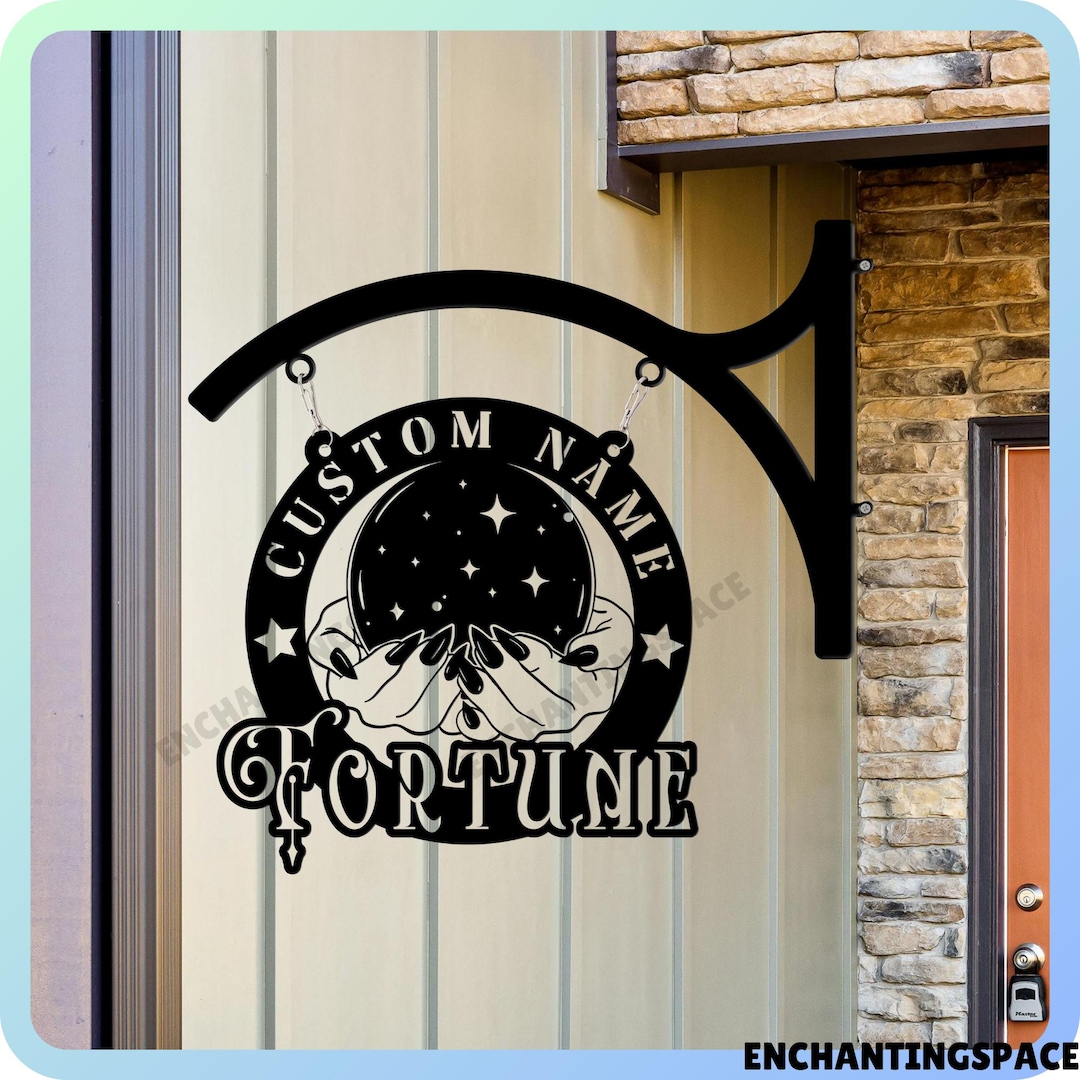Custom Fortune Teller Metal Hanging Sign, Psychic Reader Storefront ...