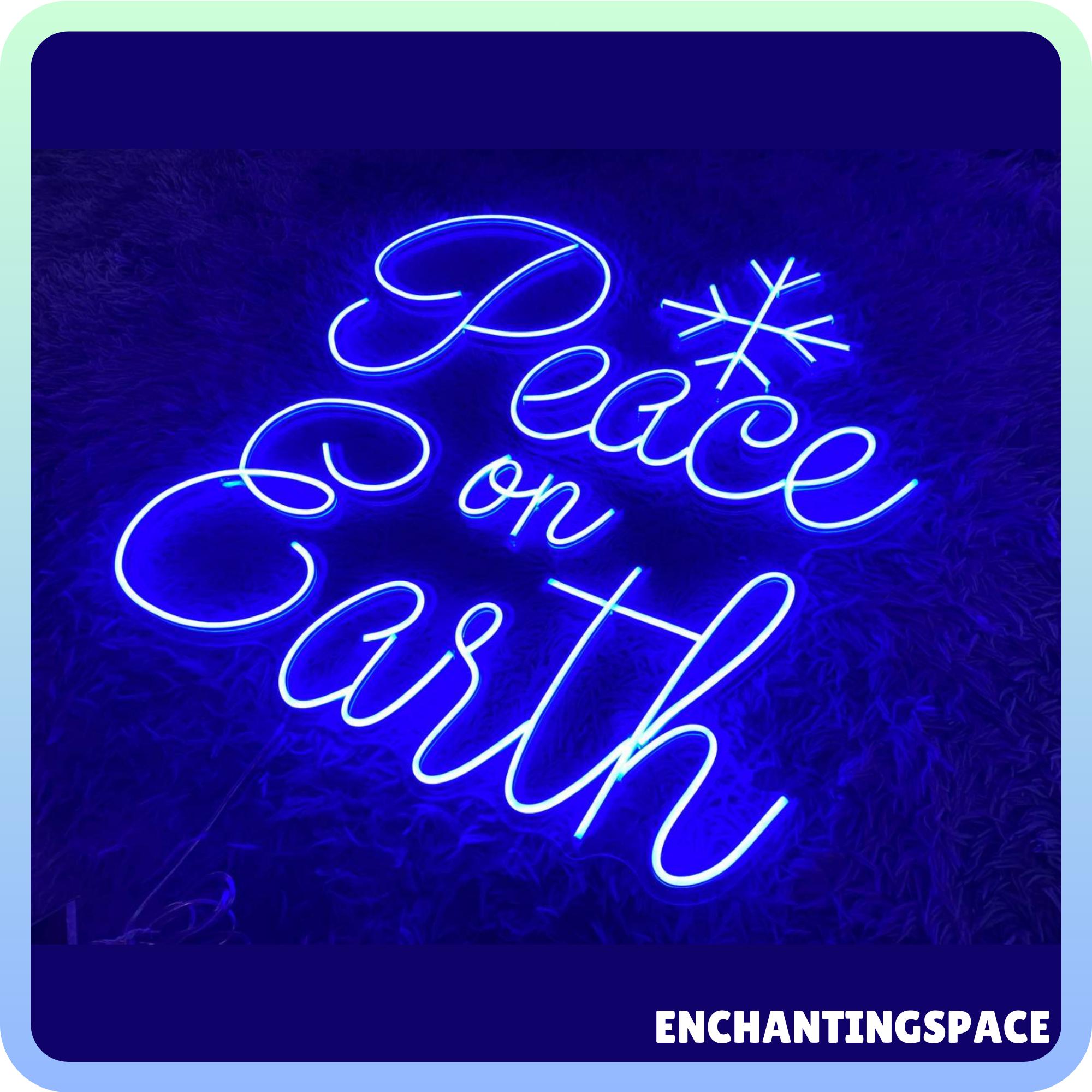 Peace on Earth Neon Sign, Peace on Earth Led Sign, Custom Neon Sign ...