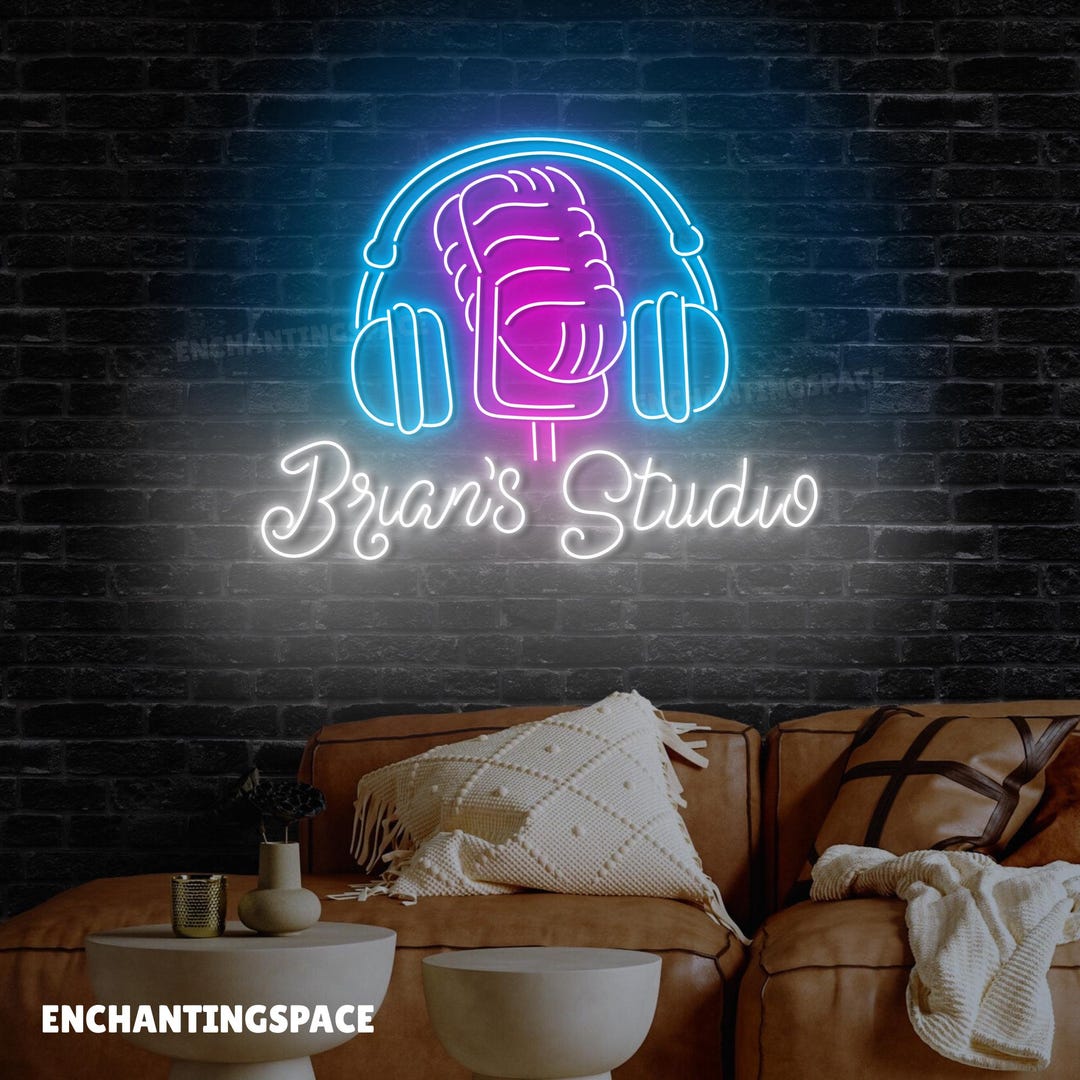 Custom Music Audio Studio Led Sign, Podcast Room Neon Sign, Music ...