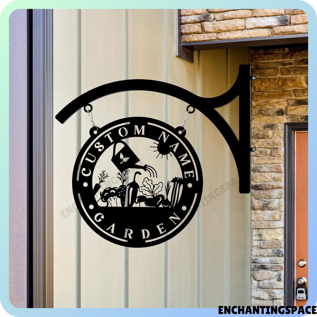 Customize Name Garden Metal Hanging Sign, Hanging Sign for Garden ...