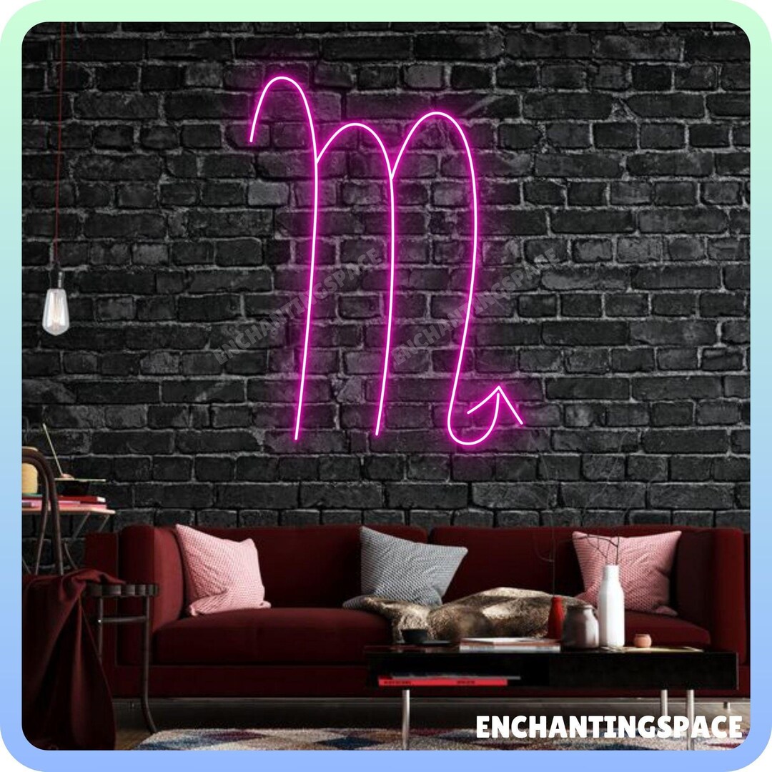 Scorpio Line Art Neon Sign, Scorpio Led Sign, Minimalist Zodiac ...
