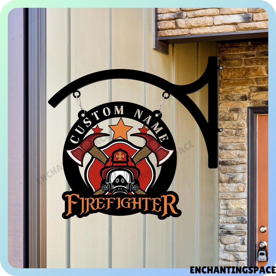 Custom Fire Department Metal Hanging Sign, Fire & Rescue Sign Metal ...