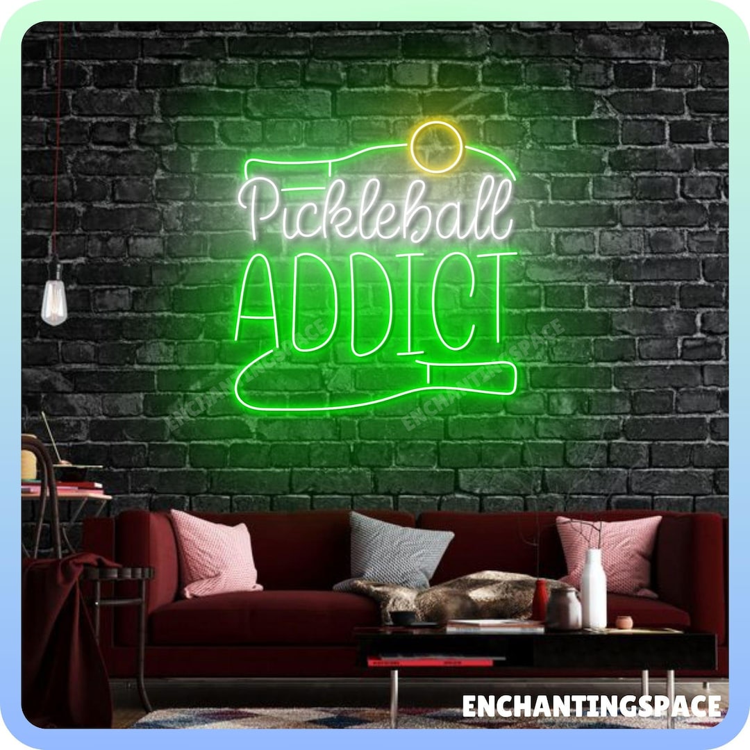 Pickleball Addict Neon Sign, Pickleball Club Led Light Wall Art ...