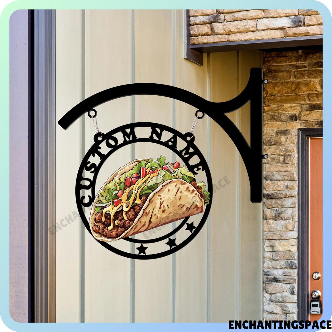 Customize Name Tacos Restaurant Metal Hanging Sign, Hanging Outdoor ...