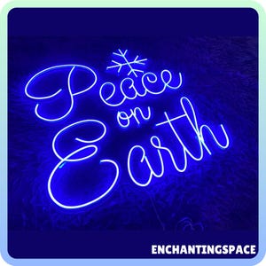 Peace on Earth Neon Sign, Peace on Earth Led Sign, Custom Neon Sign ...