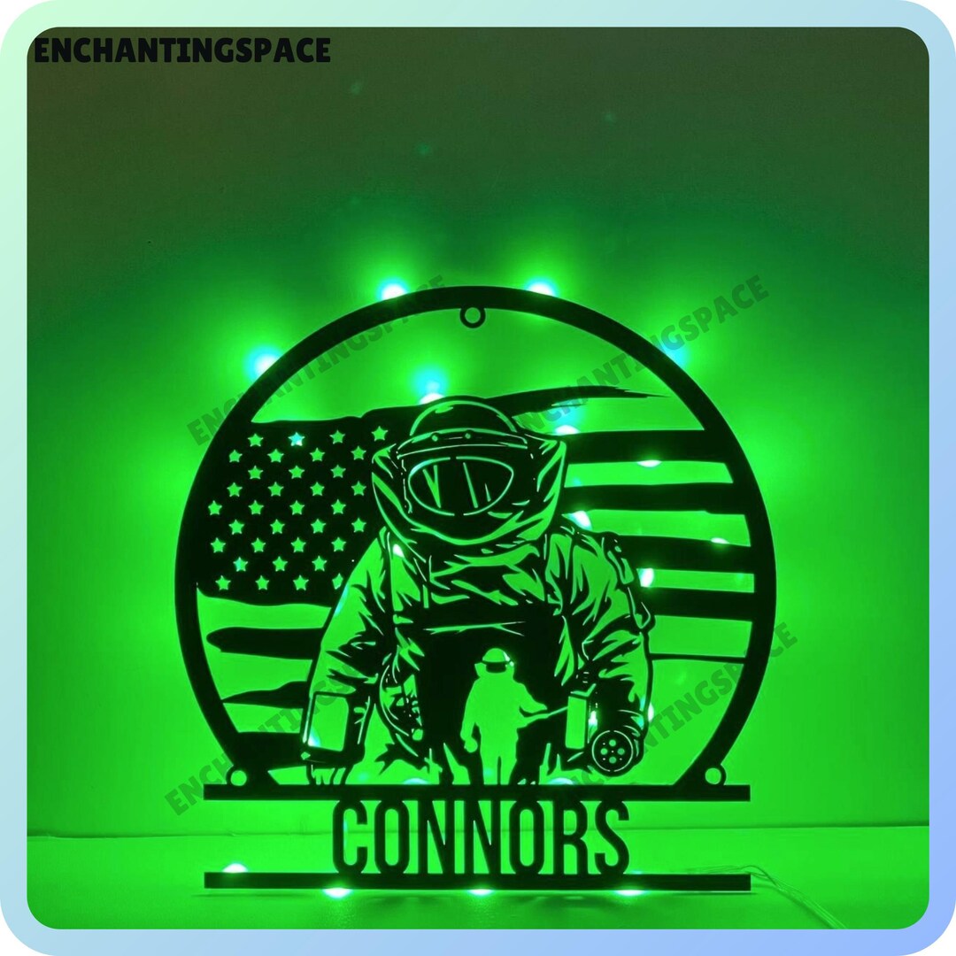 Customized US Bomb Disposal Metal Wall Art Led Light, Bomb Disposal ...