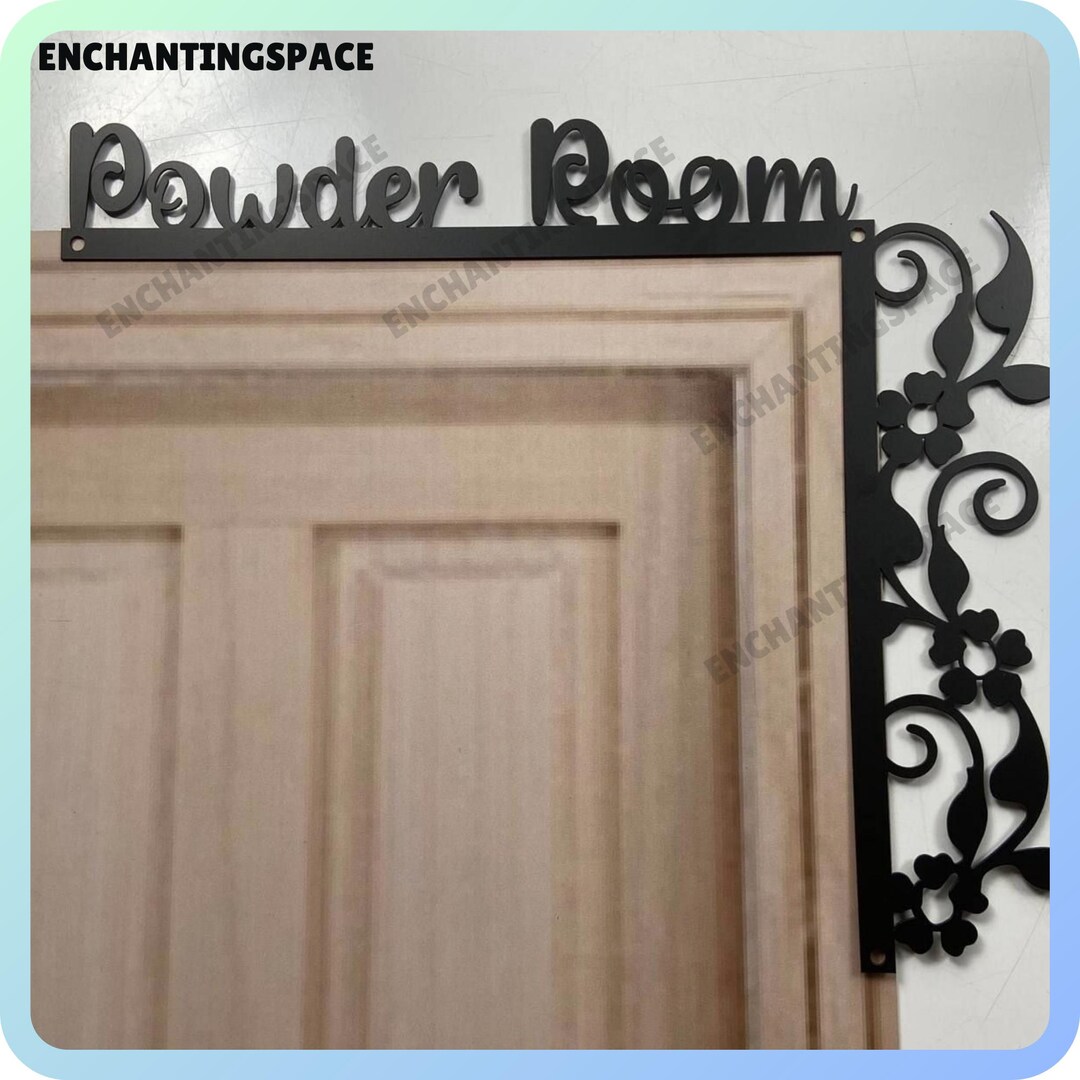 Custom Powder Room Metal Wall Art, Powder Room Art Black Metal Sign ...