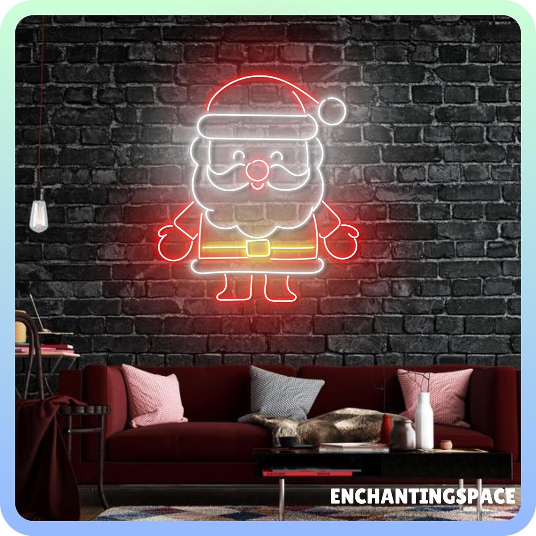 Cute Santa Neon Sign, Santa Claus Led Light, Custom Neon Sign ...