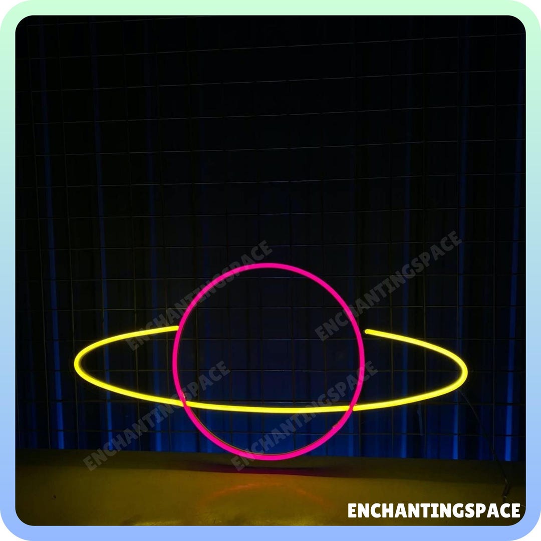 Planet Neon Sign, Custom Planet Led Light, Galaxy Sign Wall Decor ...