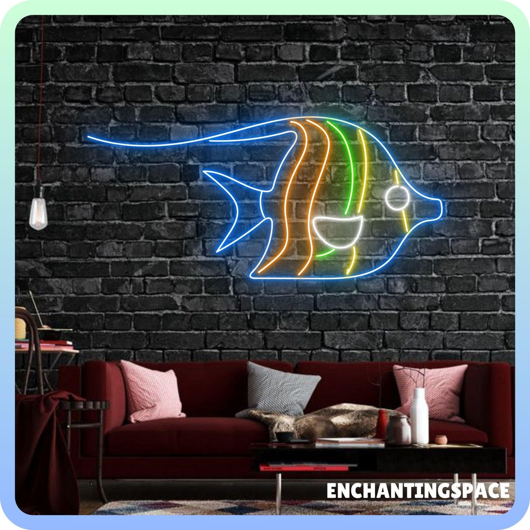 Moorish Idol Fish Neon Sign, Aquarium Fish Led Light for Home Decor ...