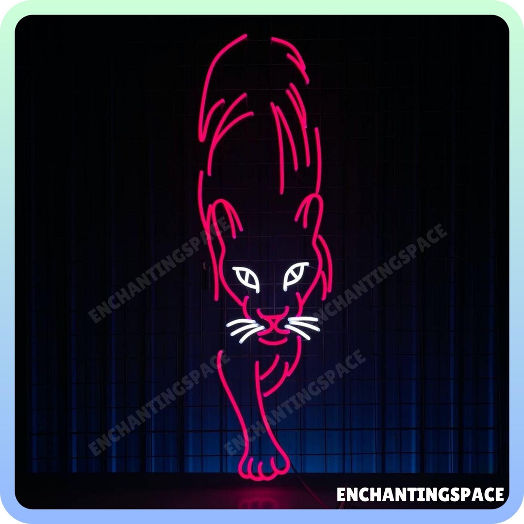 Panther Neon Sign, Custom Panther Led Light, Wild Animal Neon Light ...