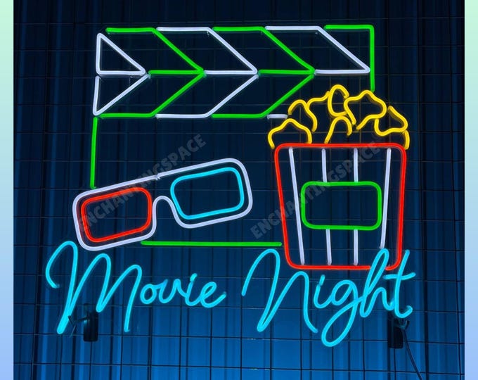 Movie Night Neon Sign, Movie Night Neon Light, Movie Night Led Light ...