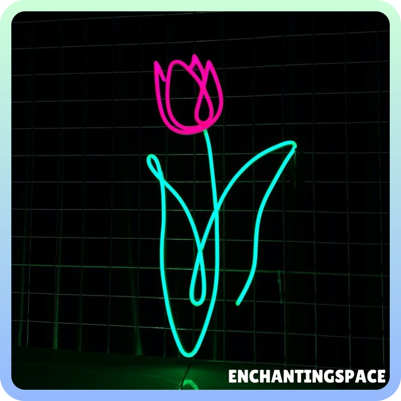 Tulip Flower Neon Sign, Tulip Led Sign, Custom Neon Sign, Flower Store ...
