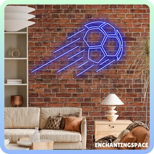 Soccer Ball Flying Neon Sign, Soccer Ball Led Light, Football Neon ...