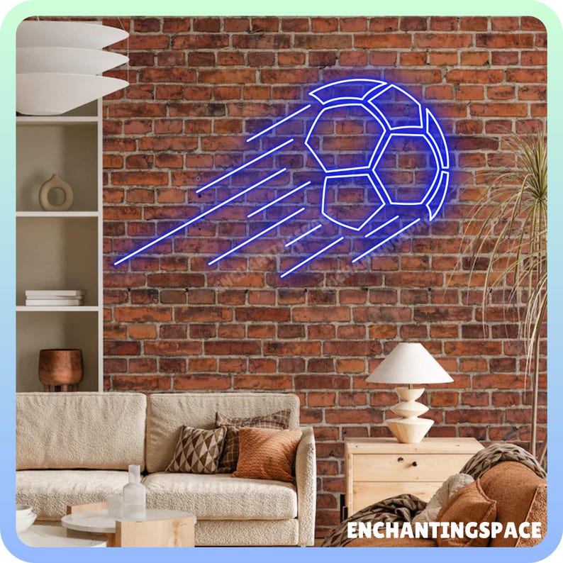 Soccer Ball Flying Neon Sign, Soccer Ball Led Light, Football Neon ...
