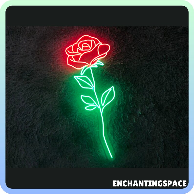 Rose Flower Neon Sign, Rose Led Sign, Custom Neon Sign, Flower Store ...