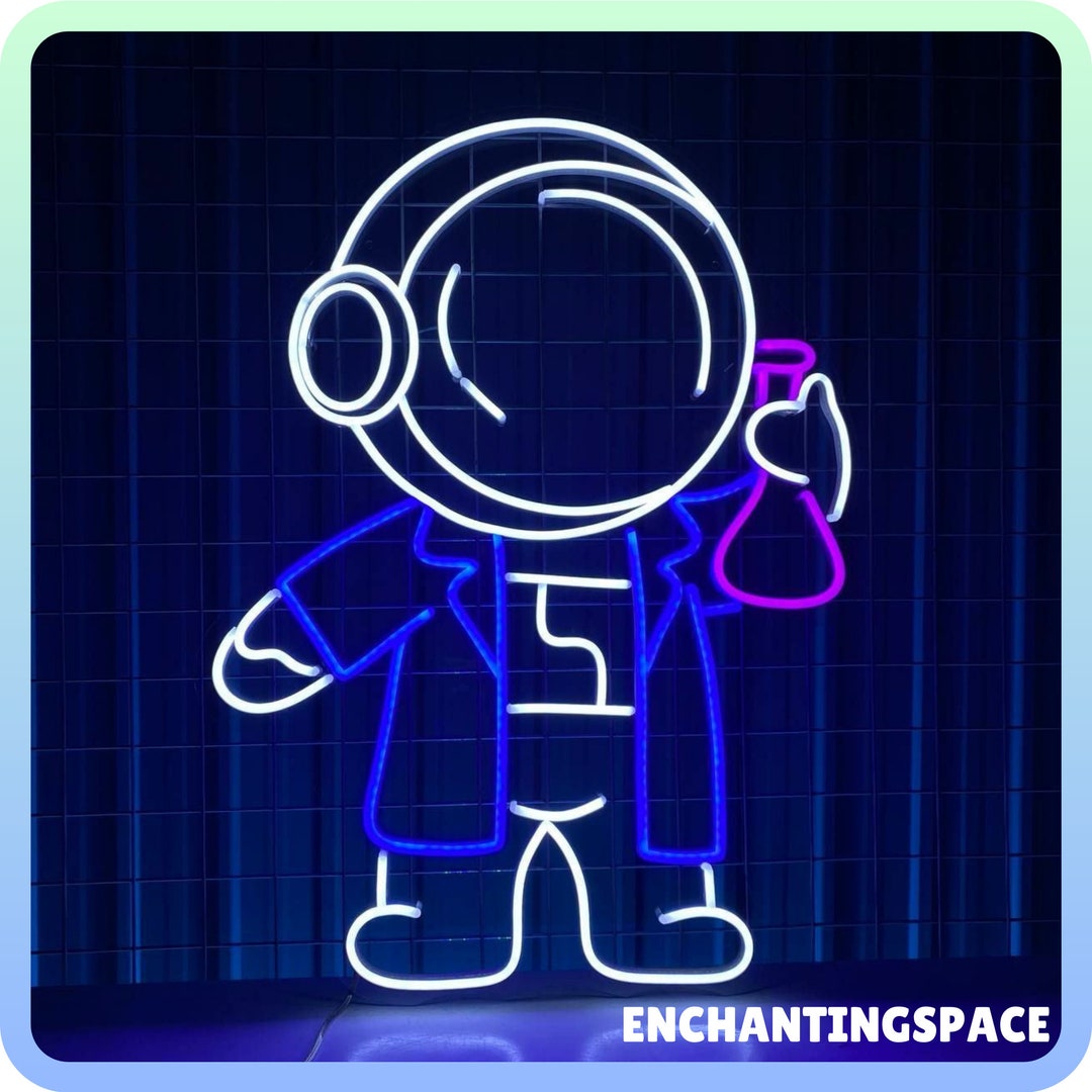 Science Astronaut Neon Sign, Astronaut Led Light, Custom Neon Sign, Lab ...