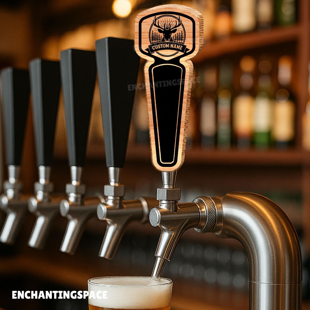 Custom Deer Hunting Beer Tap Handle, Chalkboard Style, Handcrafted ...