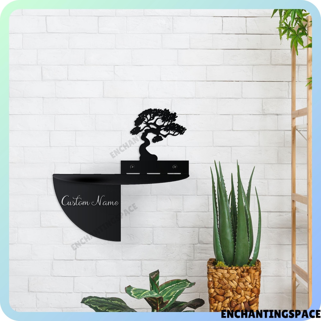 Customize Japanese Bonsai Tree Metal Wall Plant Holder, Bonsai Hanging ...
