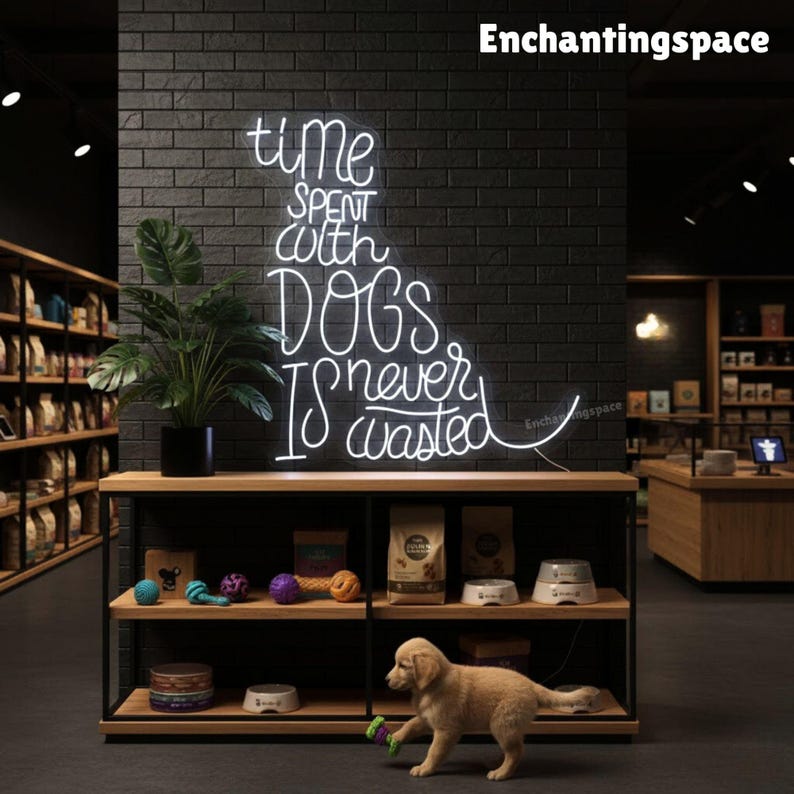 Dog LED Neon Sign, Playful Wall Light for Home, Pet Room, Cafe or ...