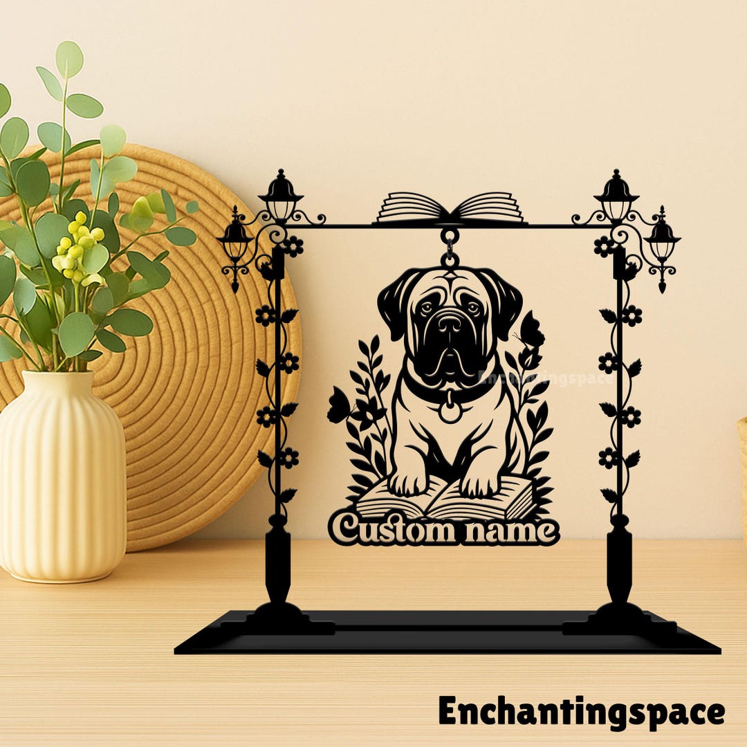 Personalized English Mastiff Library Sign, Custom Mini Signpost Metal ...