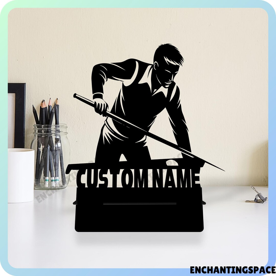 Customize Billiard Player Metal Cell Phone Desk Holder, Billiard Cell ...