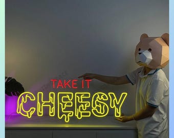 Take It Cheesy Neon Sign, Take It Cheesy Led Sign, Custom Neon Sign ...