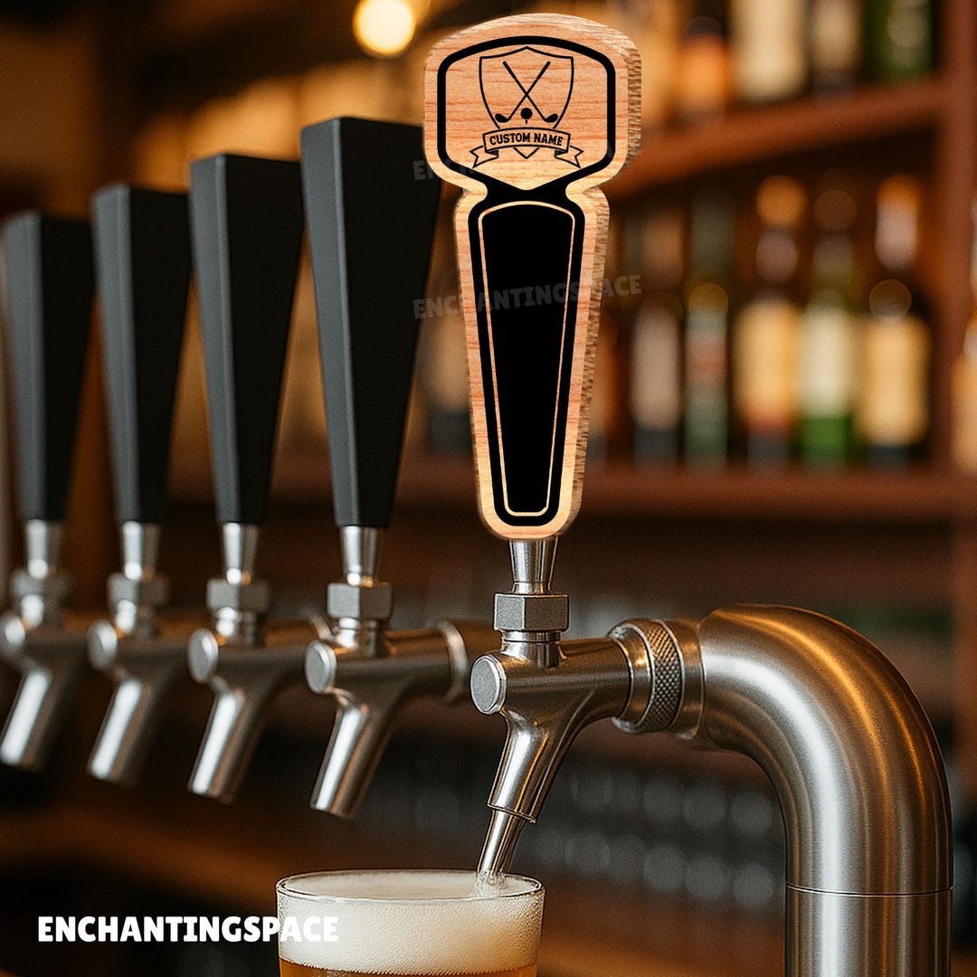 Custom Golf Beer Tap Handle, Laser Engraved Wooden Chalkboard Tap ...