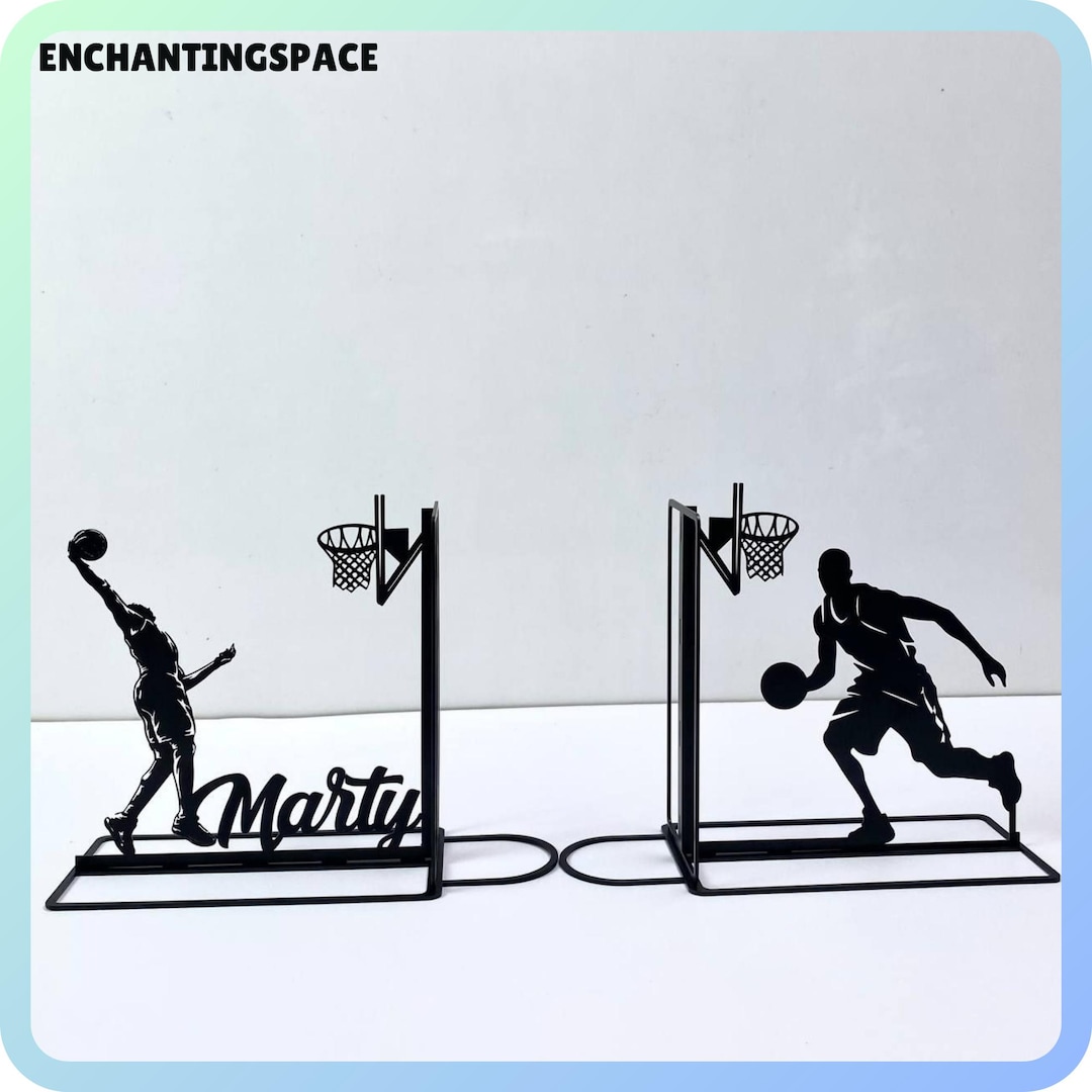 Customized Basketball Metal Bookends, Basketball Bookend, Sport Book ...
