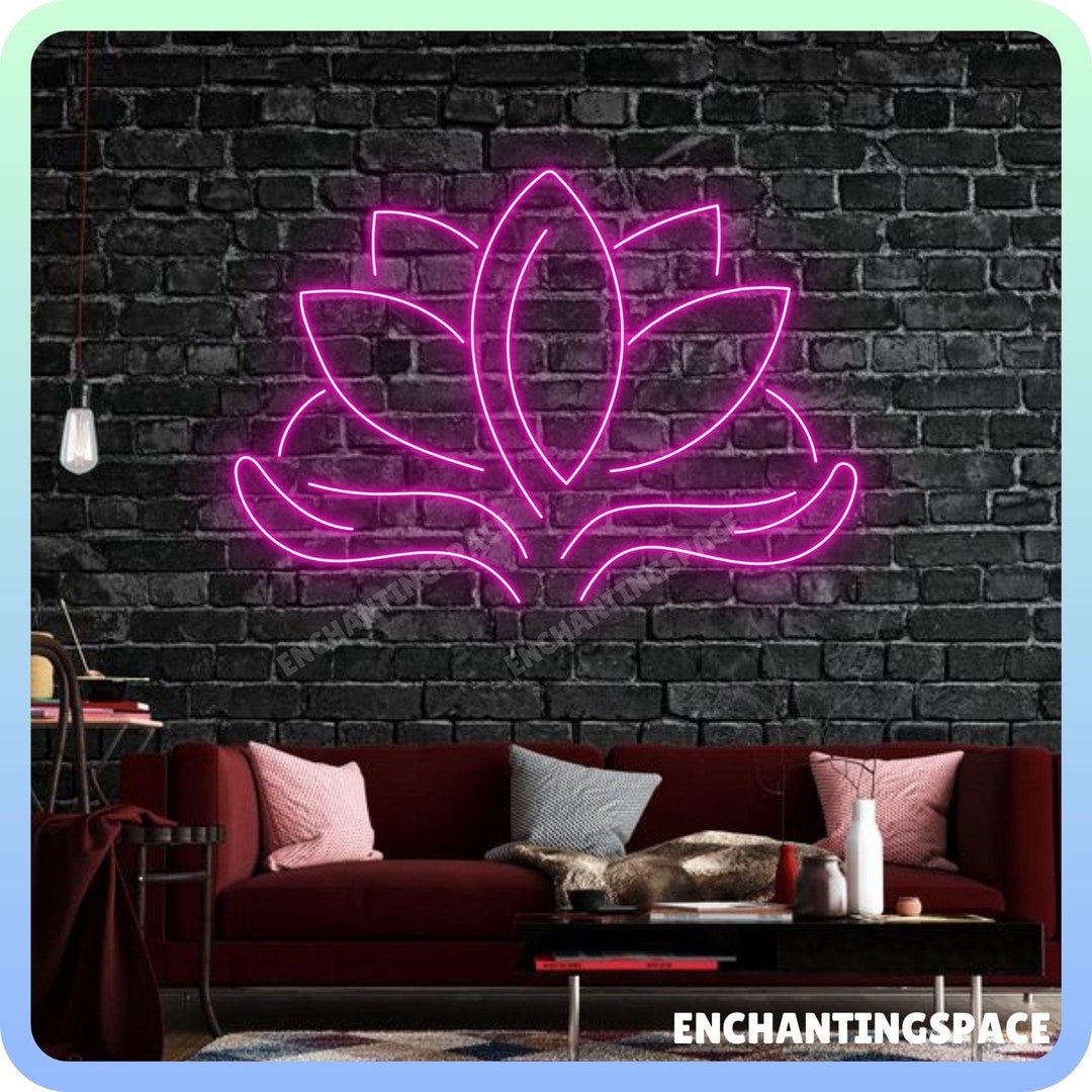 Lotus Flower Neon Sign, Lotus Flower Led Sign, Custom Lotus Neon Light ...