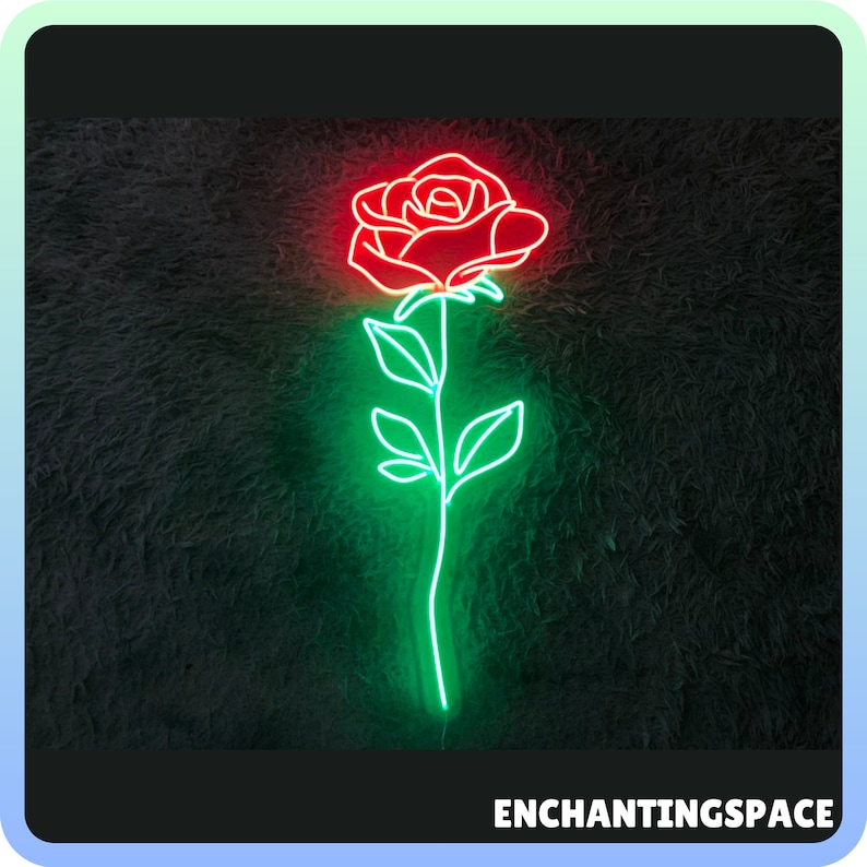 Rose Flower Neon Sign, Rose Led Sign, Custom Neon Sign, Flower Store ...