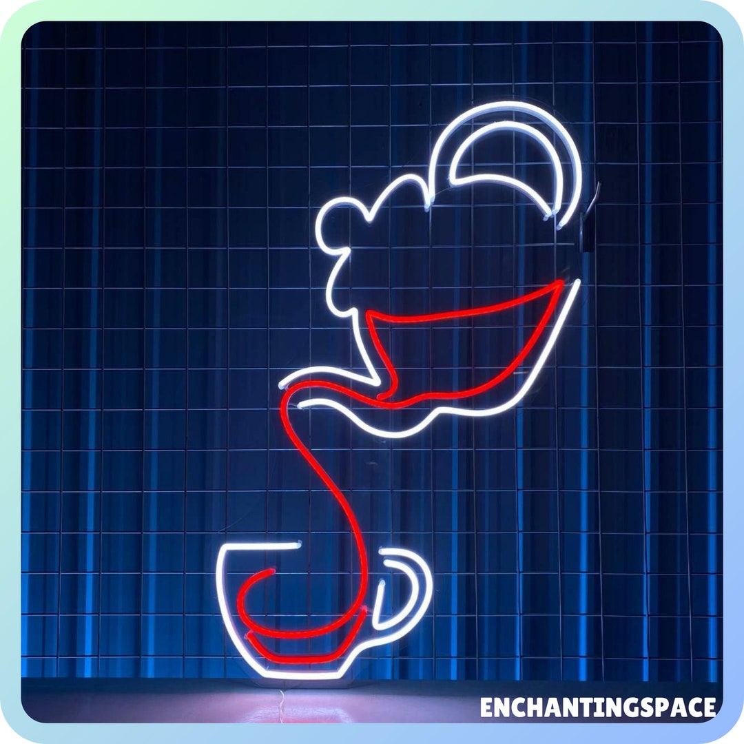 Pouring Tea Neon Sign, Tea Cup Neon Light, Tea Pot LED Light, Drink ...