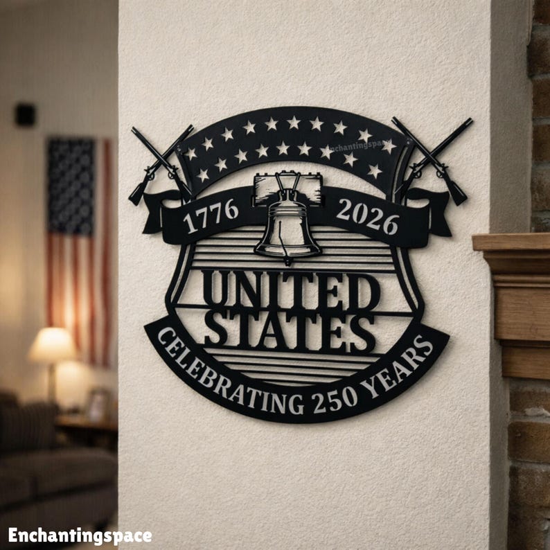 United States 250 Years Metal Sign, Patriotic Wall Art for Living Room ...